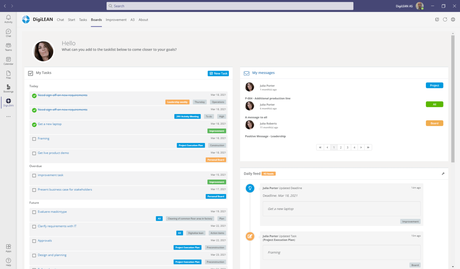 LEAN add-on for Microsoft Teams · DigiLEAN · Lean tool platform
